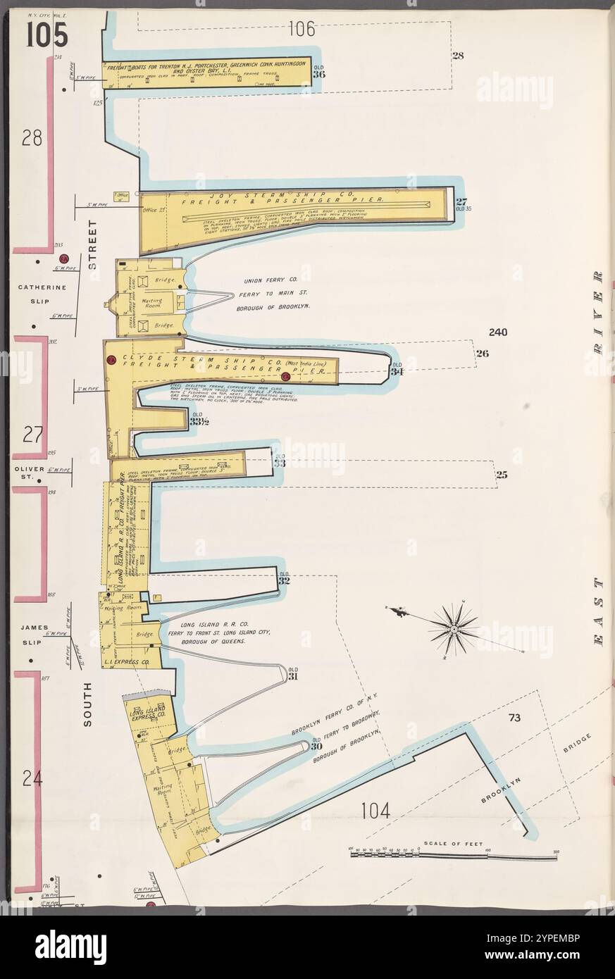 Manhattan, V. 1, Plate No. 105 [Map bounded by Catherine Slip, East ...