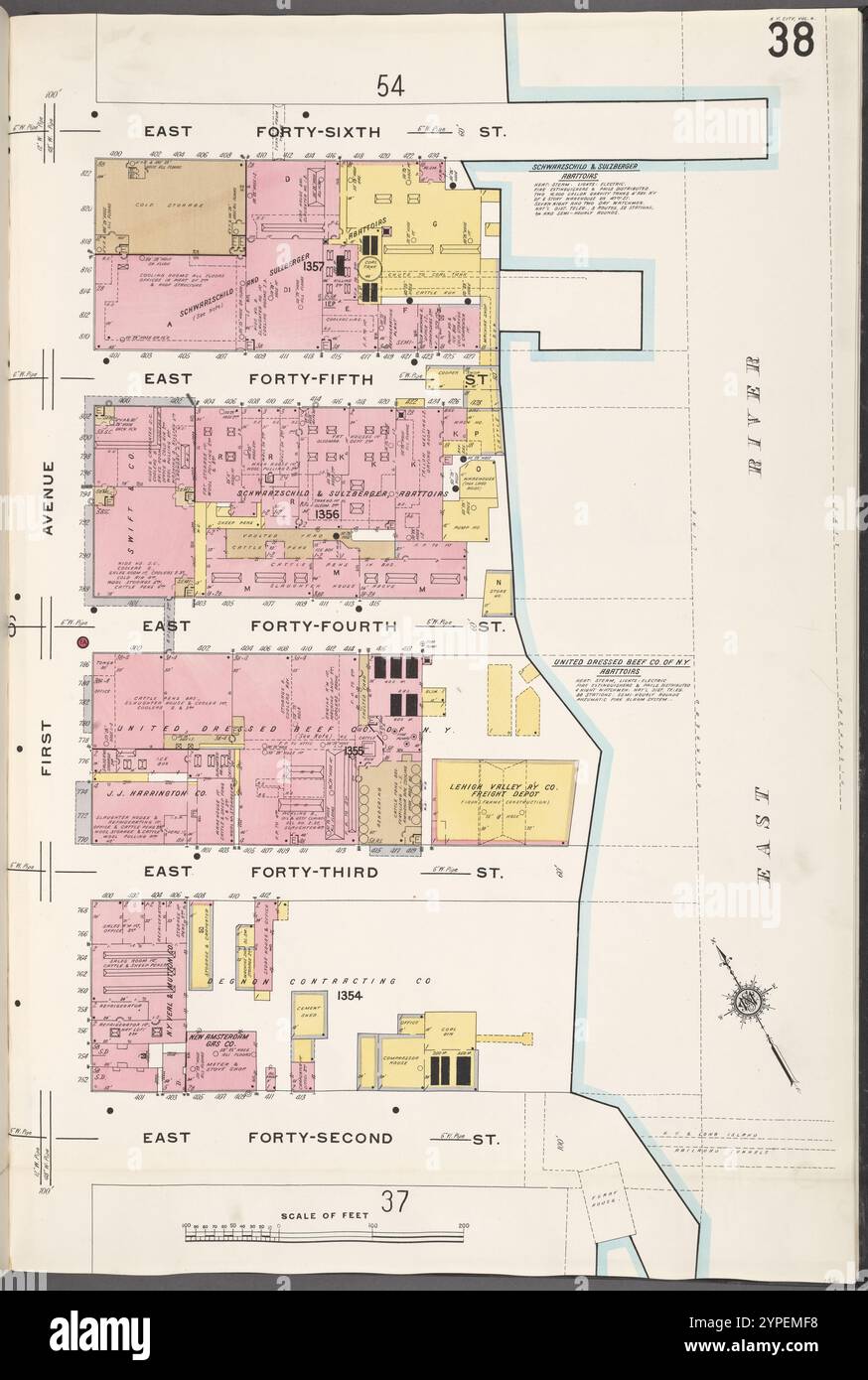 Manhattan, V. 4, Plate No. 38 [Map bounded by E. 46th St., East River ...