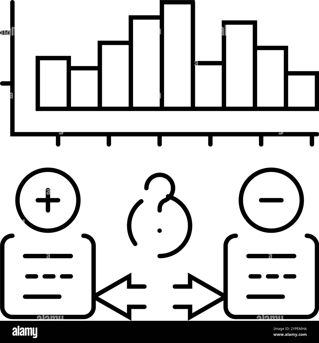 Forecasting Business Process Line Icon Vector Illustration Stock Vector
