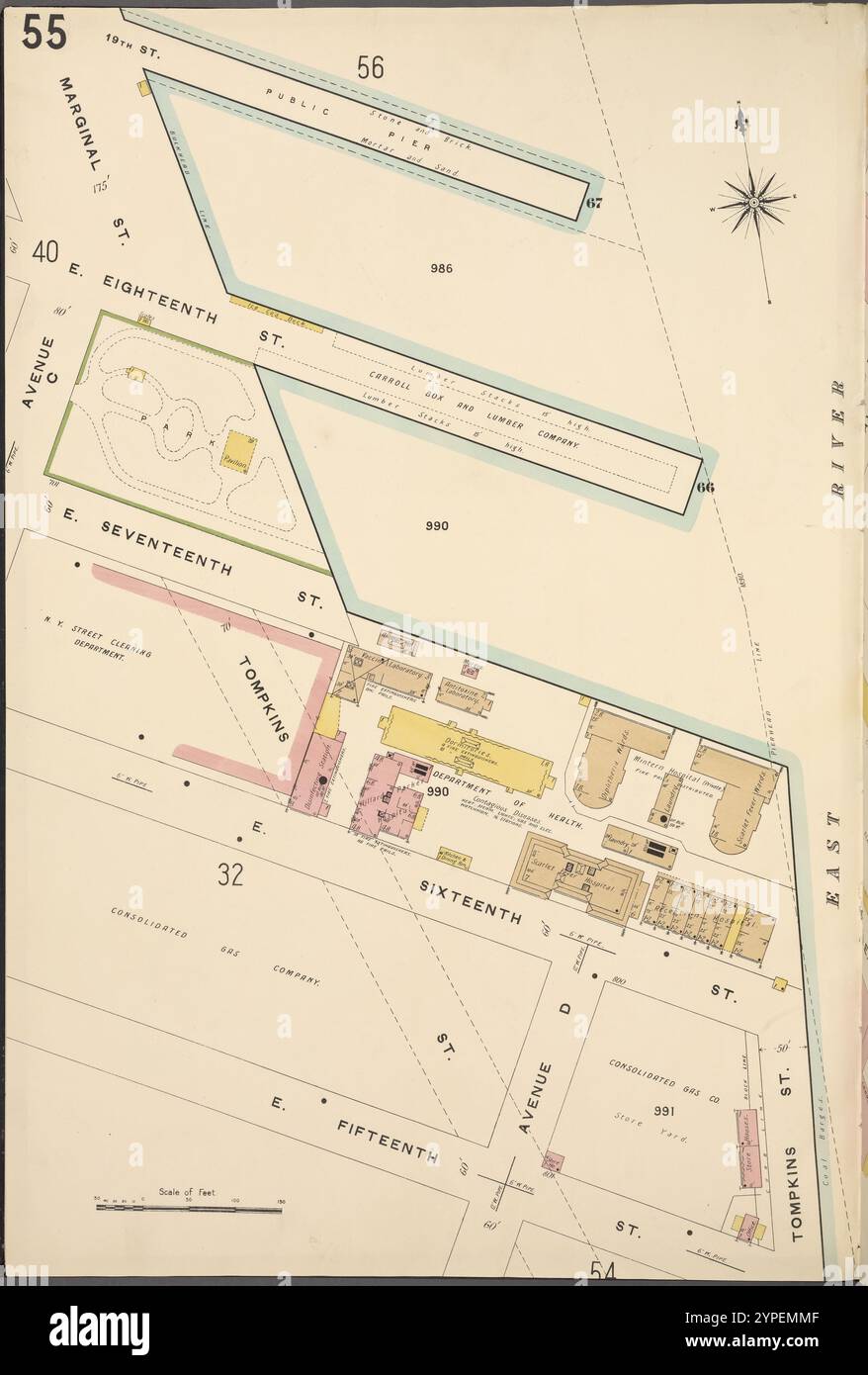 Manhattan, V. 2, Plate No. 55 [Map bounded by East River, E. 15th St ...