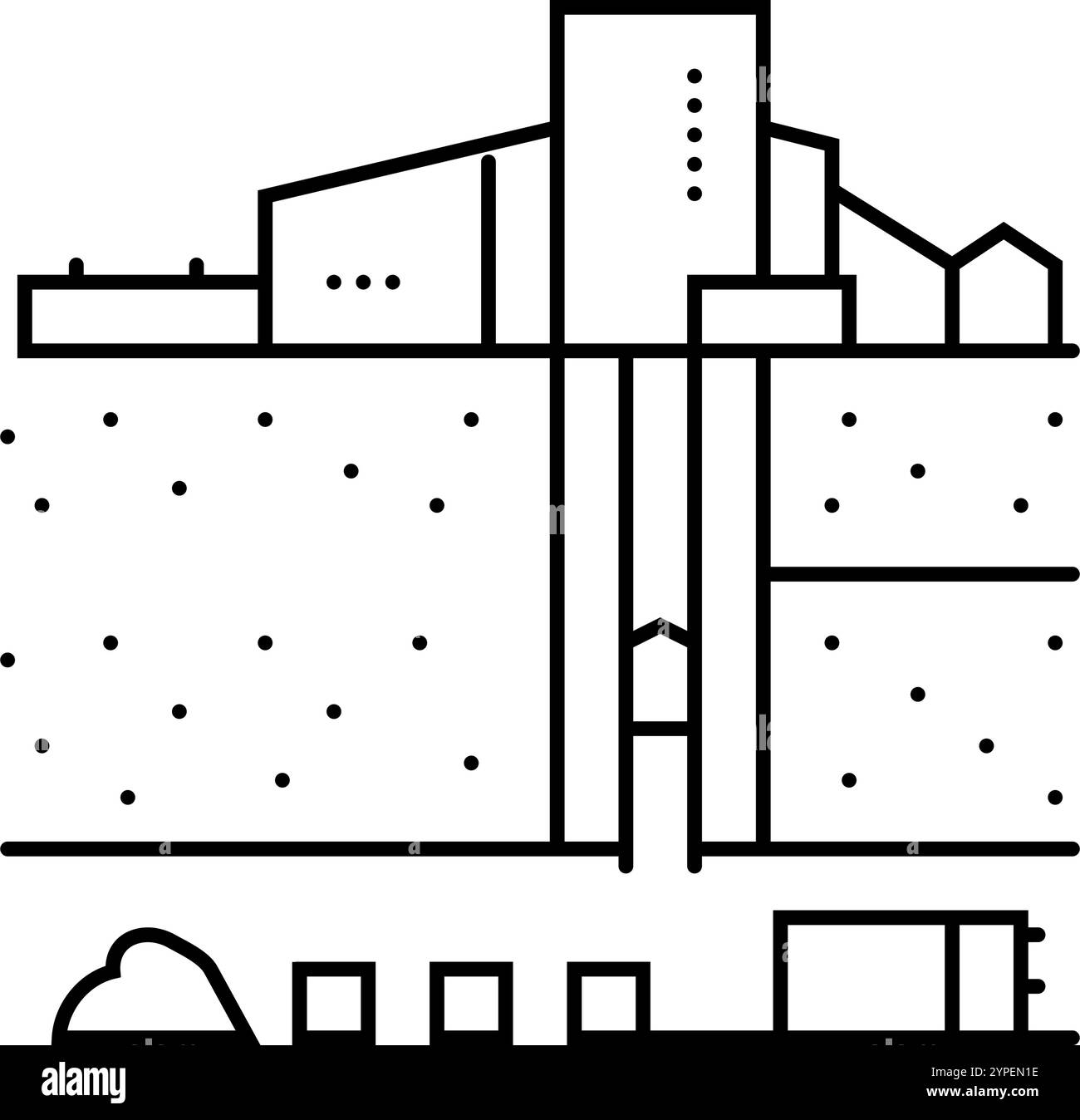 underground mining line icon vector illustration Stock Vector Image ...