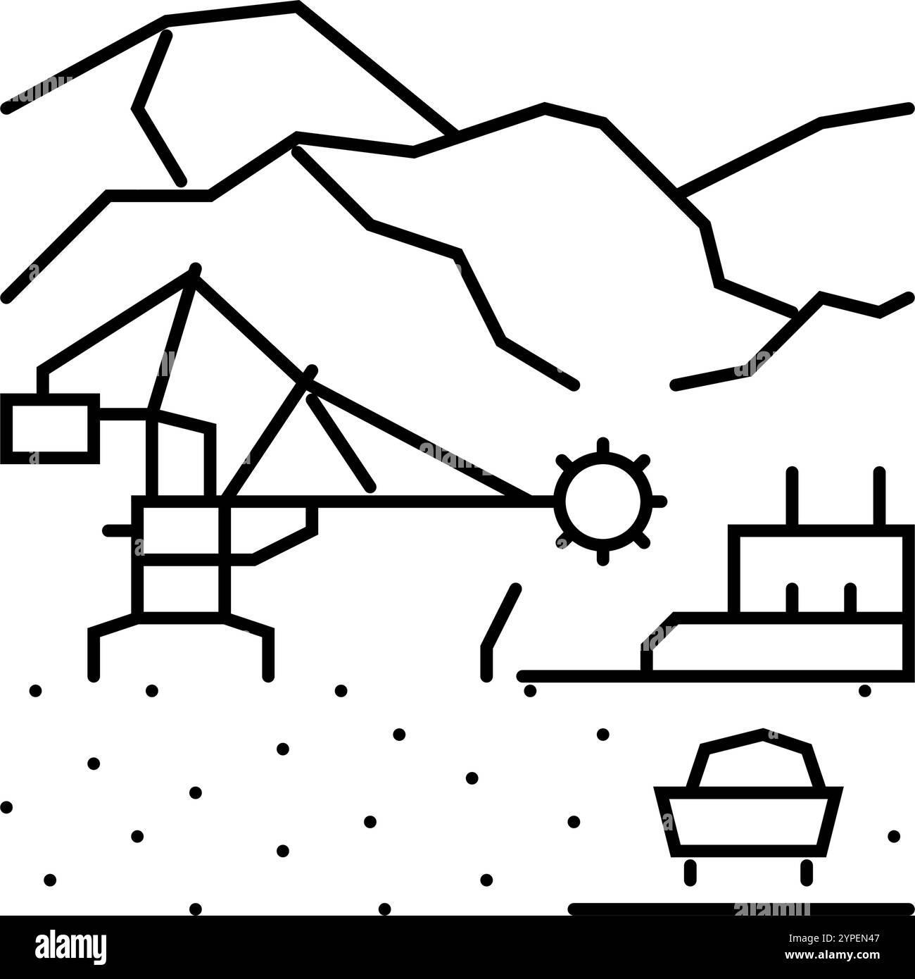 mining operations line icon vector illustration Stock Vector Image ...