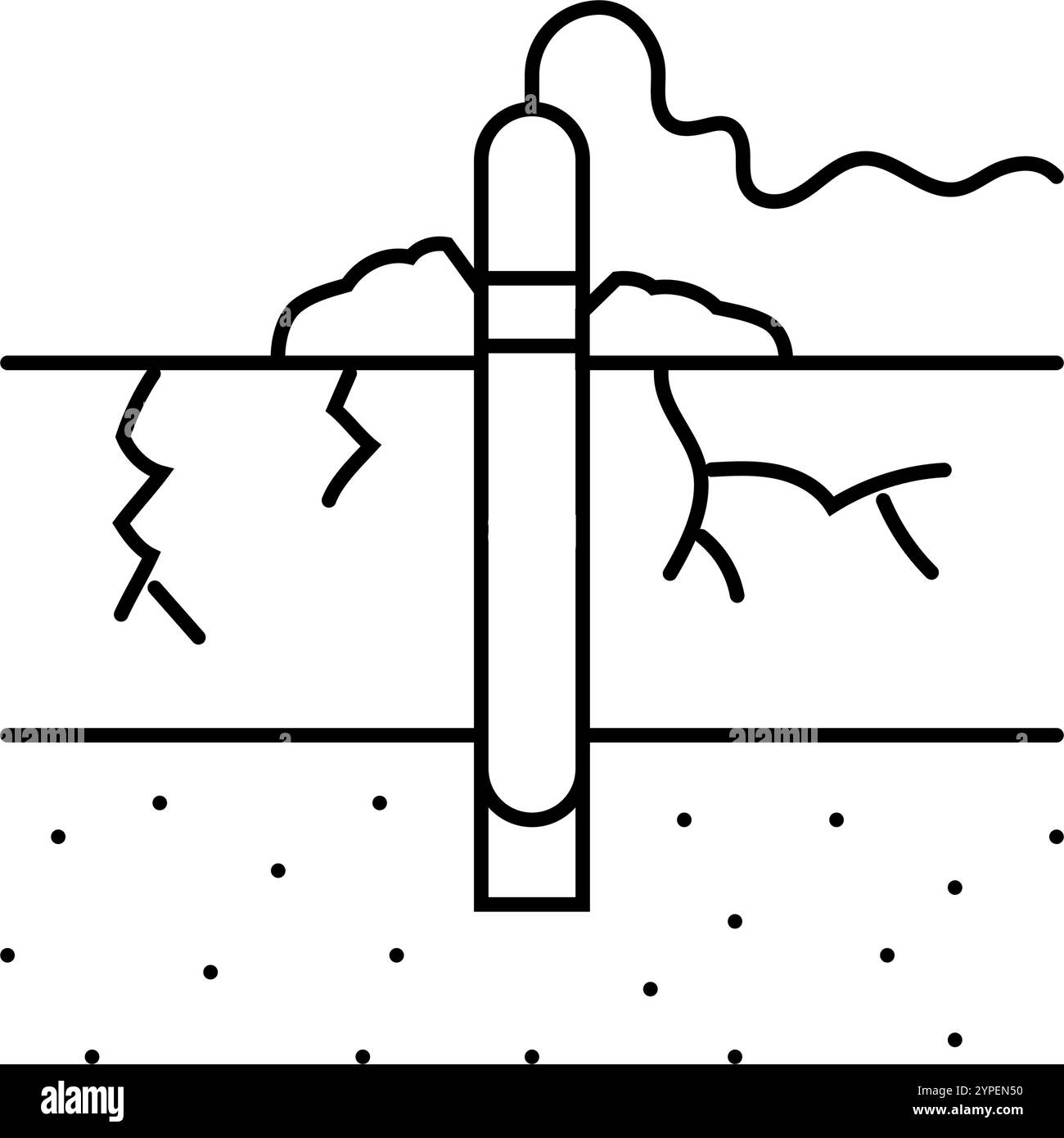 rock blasting mining line icon vector illustration Stock Vector Image ...
