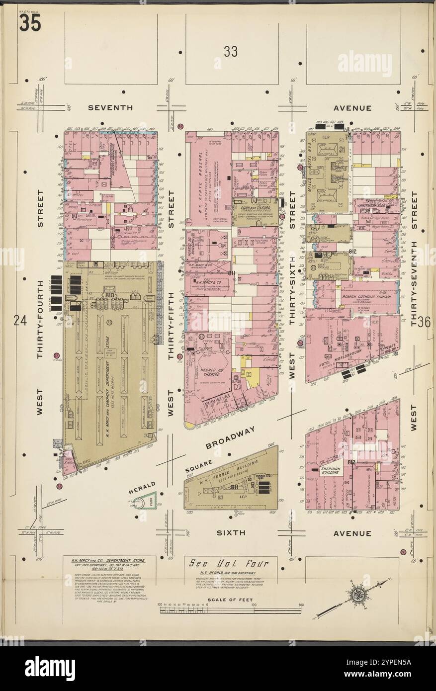 Manhattan, V. 5, Plate No. 35 [Map bounded by 7th Ave., West 37th St ...