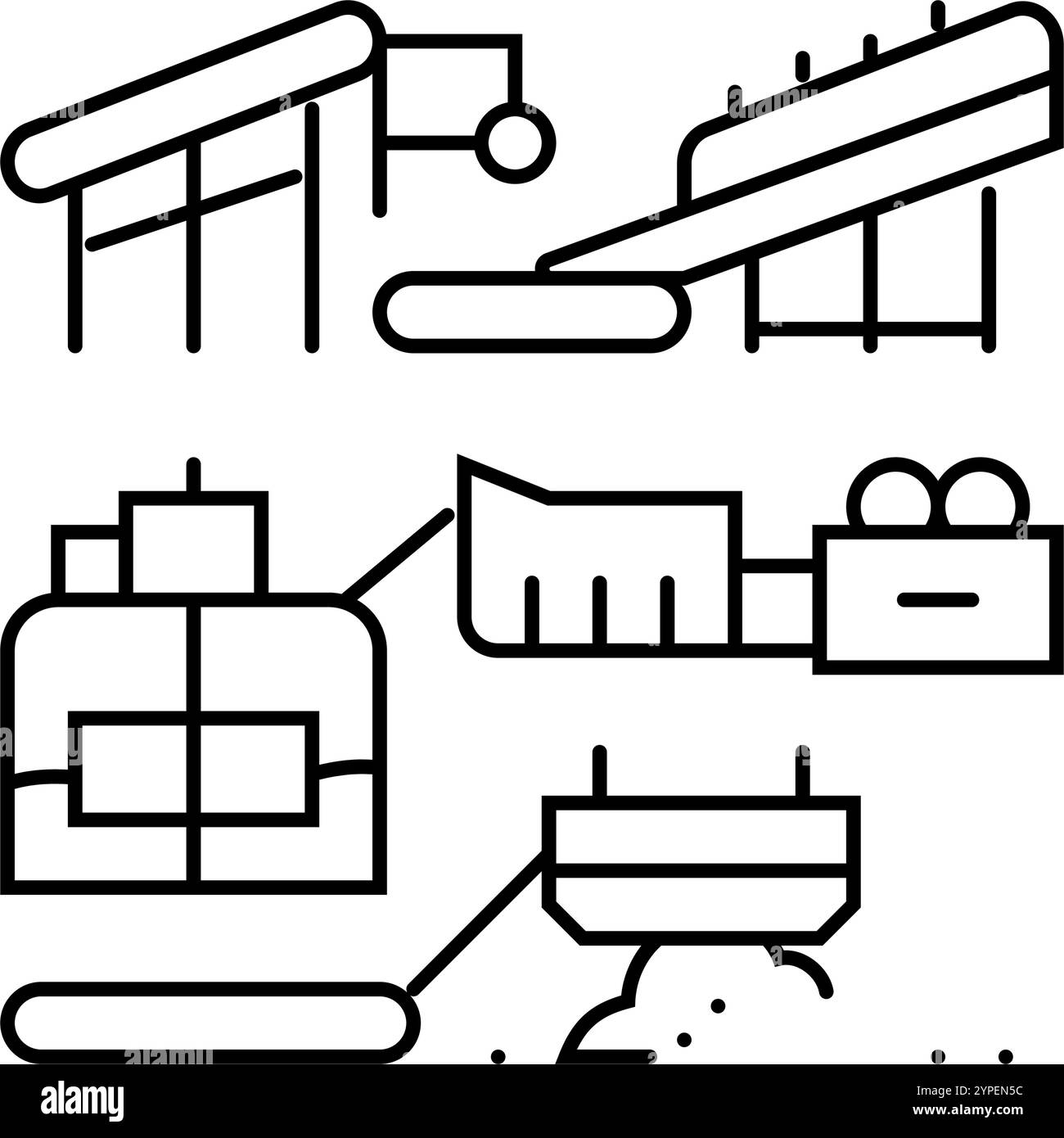 ore processing mining line icon vector illustration Stock Vector Image ...
