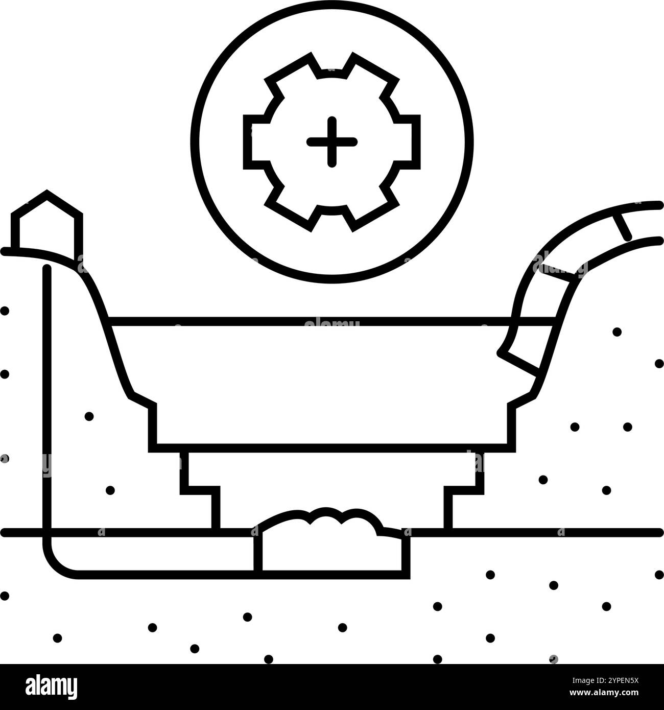 tailings management line icon vector illustration Stock Vector Image ...