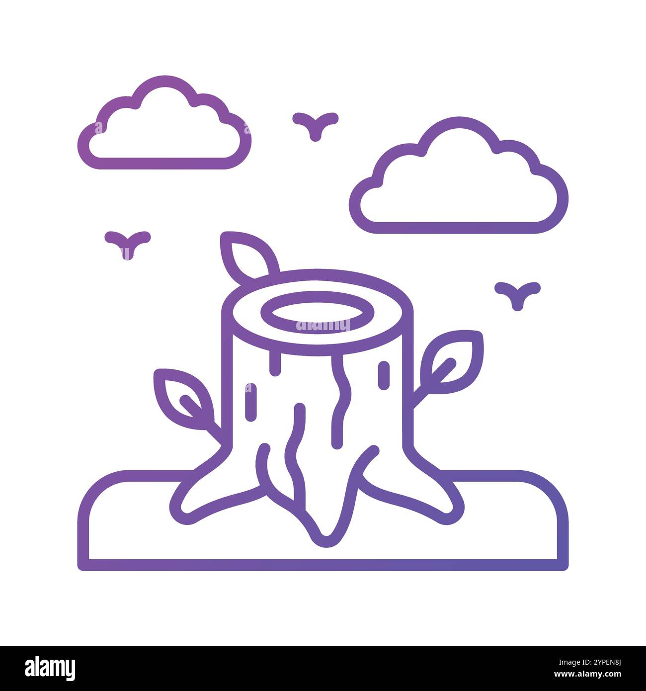 An icon of stump in modern style isolated on white background Stock ...