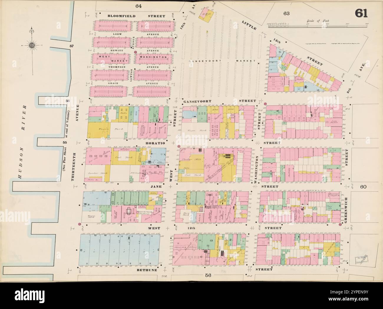 Manhattan, V. 3, Double Page Plate No. 61 [Map bounded by Little 12th ...