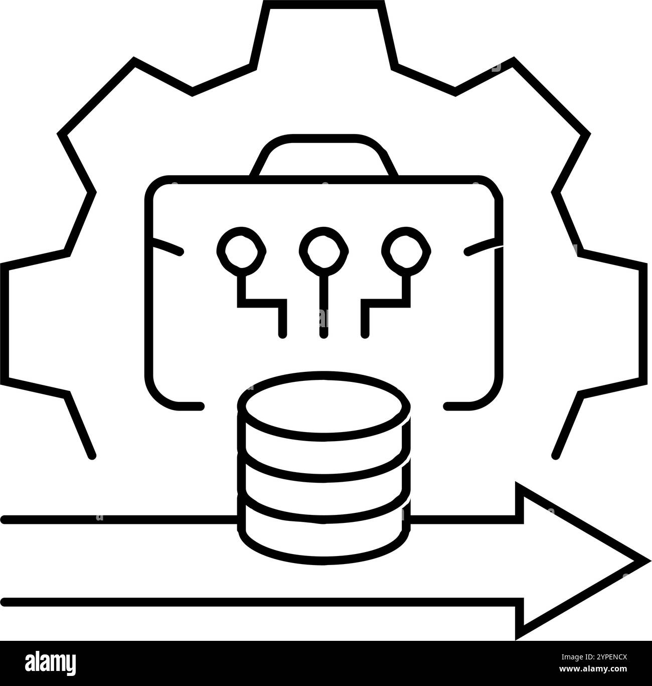 digitalization modern business line icon vector illustration Stock ...