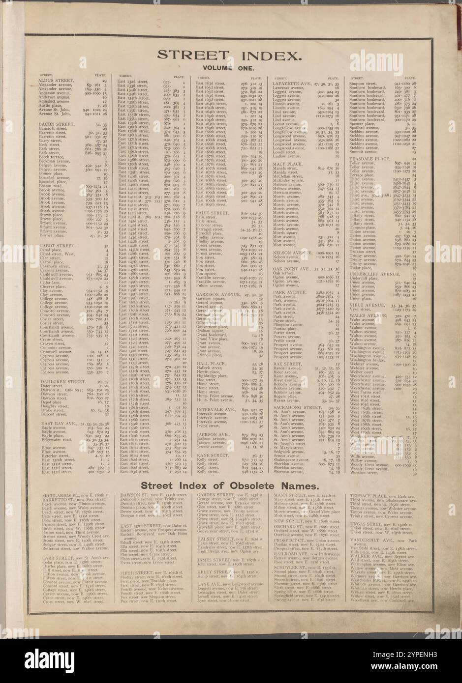 Street Index 1911 by Bromley, George Washington Stock Photo - Alamy