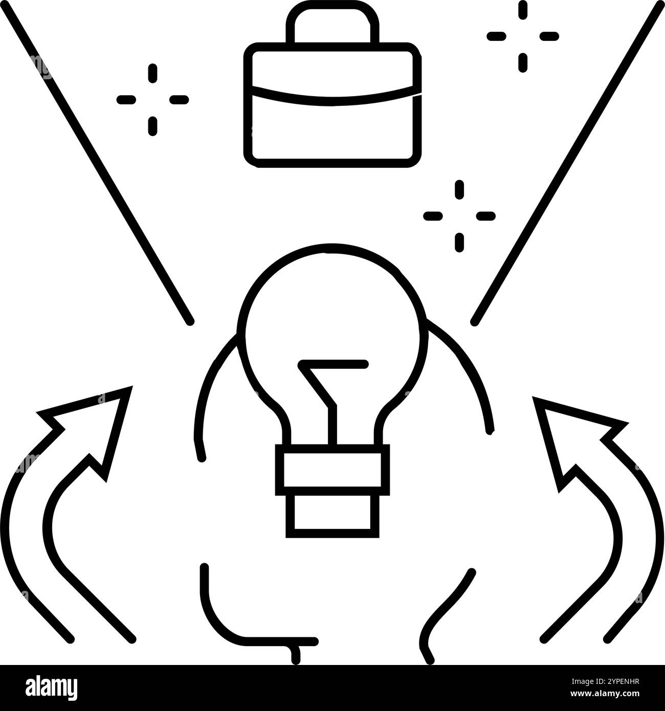 design thinking modern business line icon vector illustration Stock ...