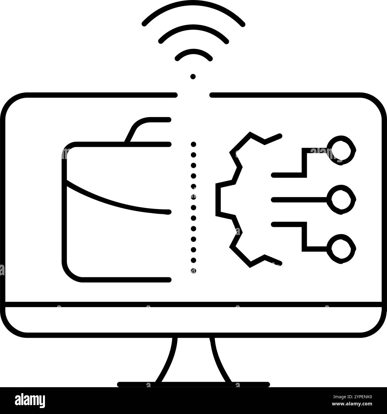 digital transformation modern business line icon vector illustration ...