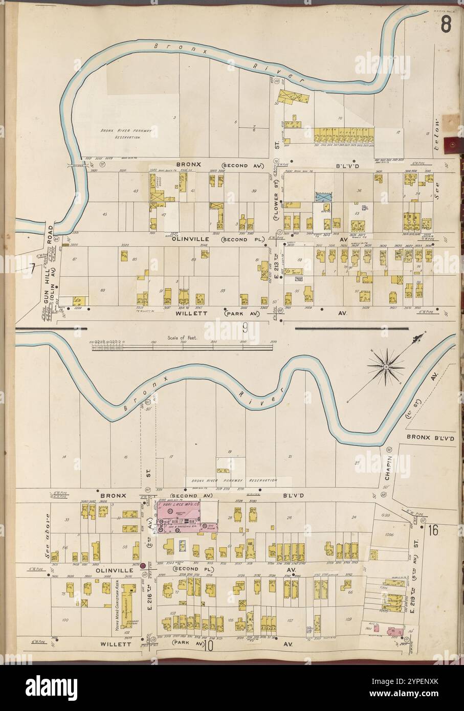 Bronx, V. B, Plate No. 8 [Map bounded by Bronx River, Willett Ave., Gun ...