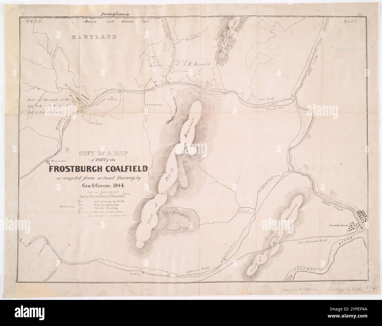 Copy of a map of part of the Frostburgh Coalfield : as compiled from ...