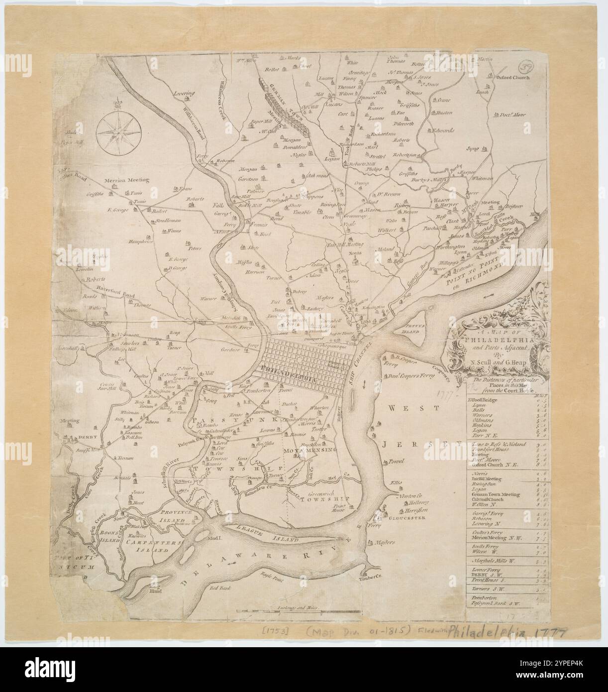 A map of Philadelphia and parts adjacent 1753 by Scull, Nicholas, 1686 ...