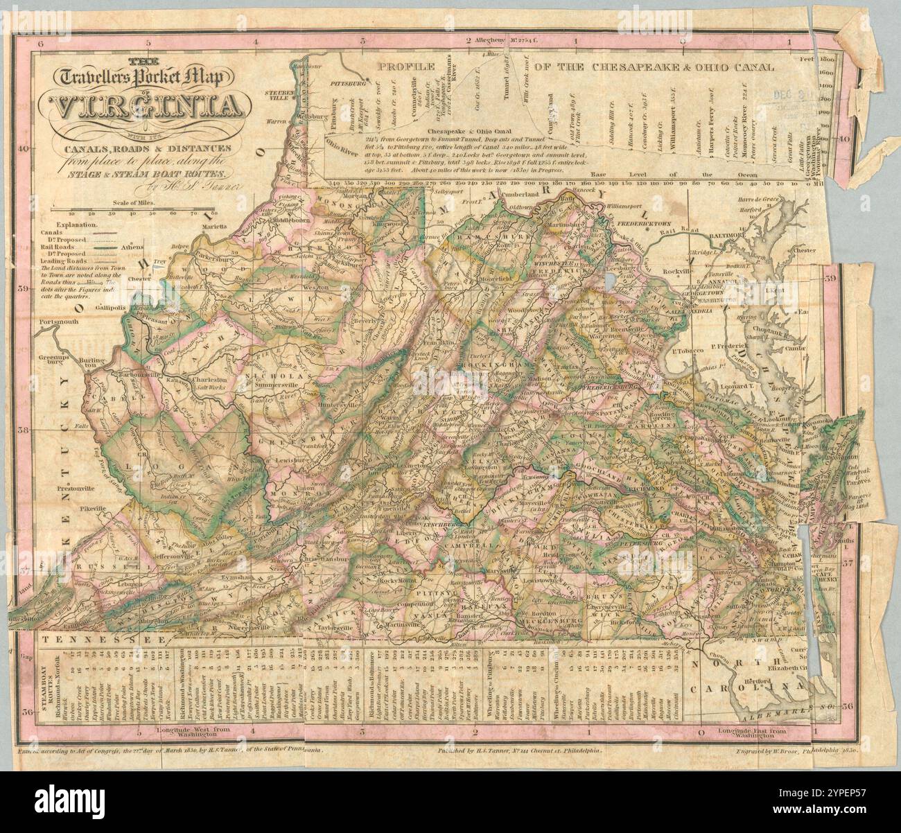 The travellers pocket map of Virginia : with its canals, rail-roads ...