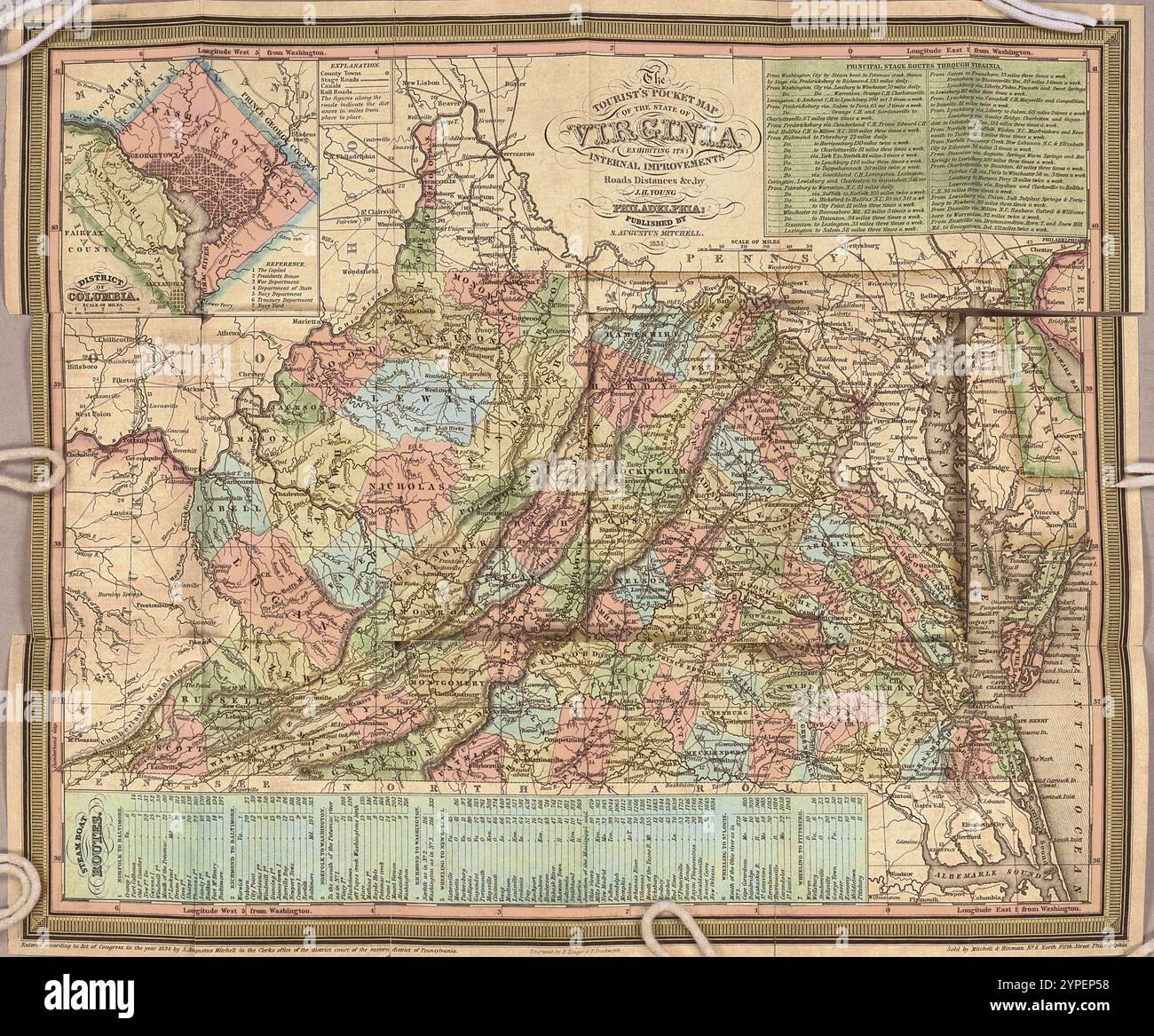 The tourist's pocket map of the state of Virginia : exhibiting its ...