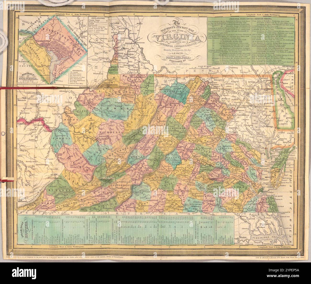 The tourist's pocket map of the state of Virginia : exhibiting its ...