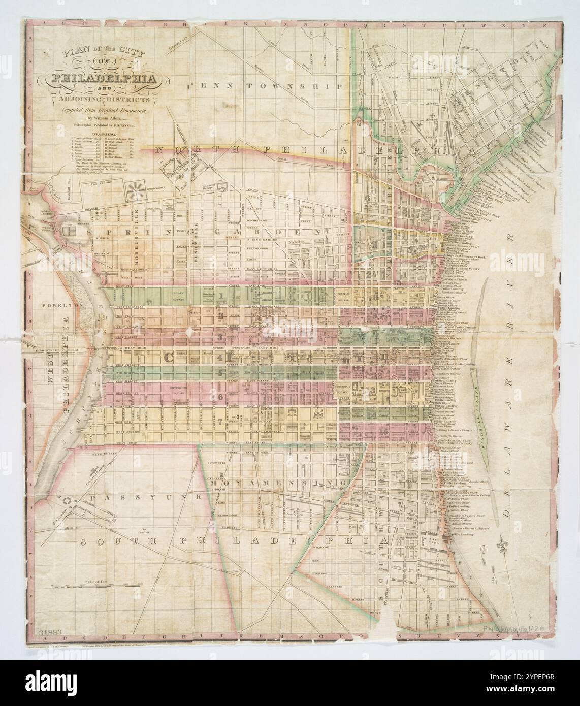 Plan of the city of Philadelphia and adjoining districts 1828 by Allen ...