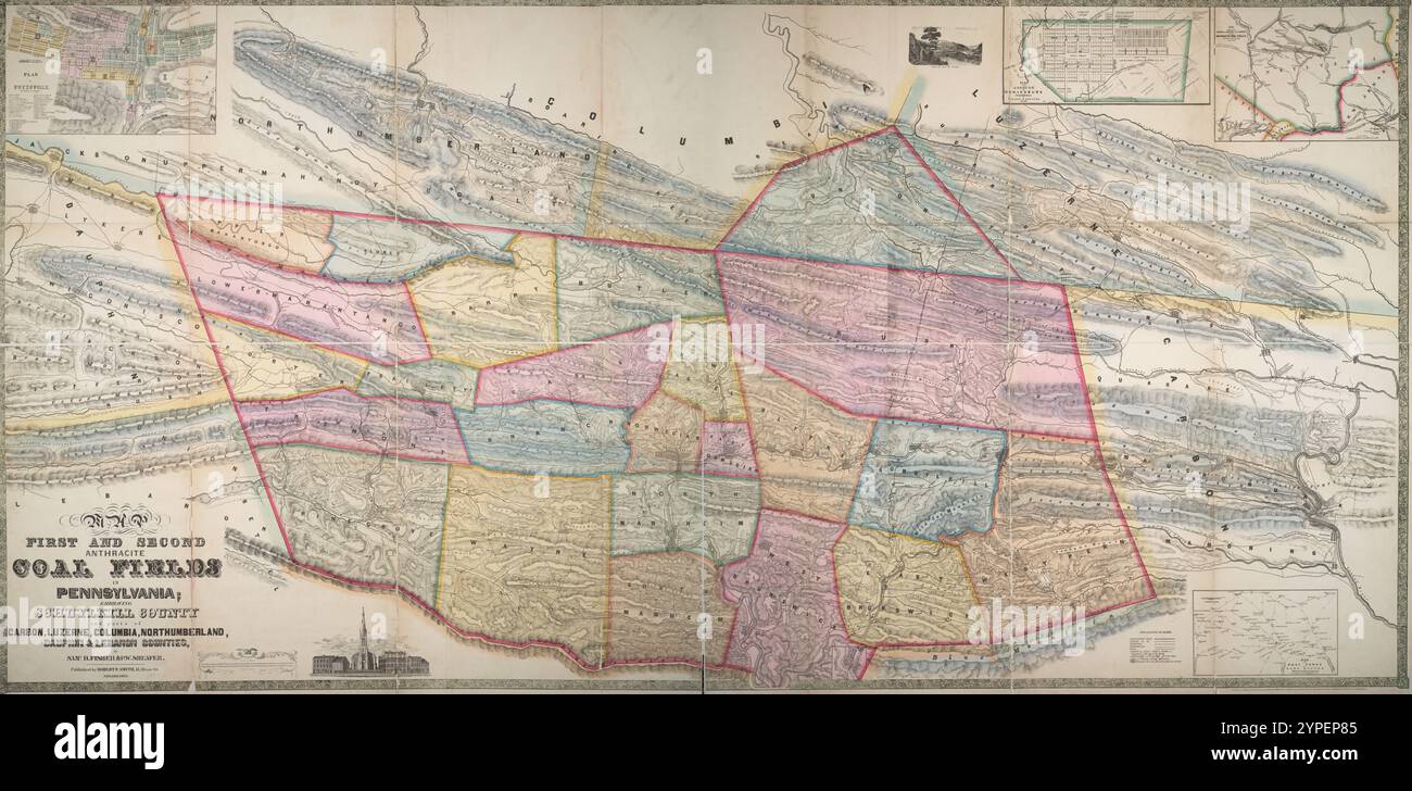 Map of the first and second anthracite coal fields in Pennsylvania ...