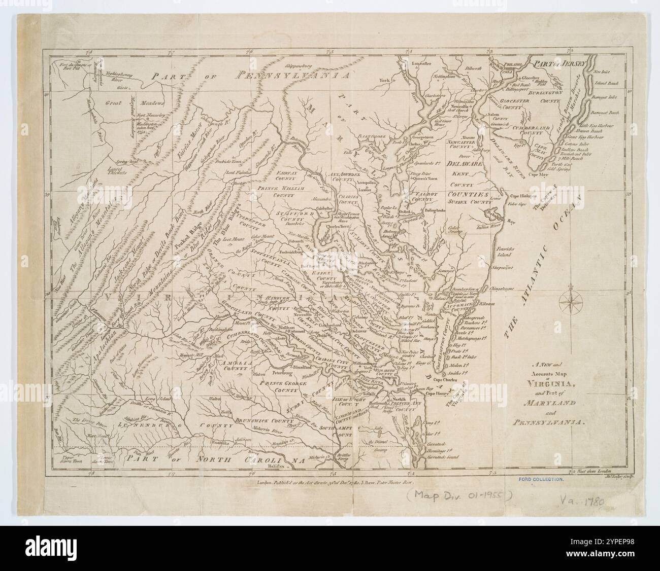 A New and accurate map of Virginia : and part of Maryland and ...
