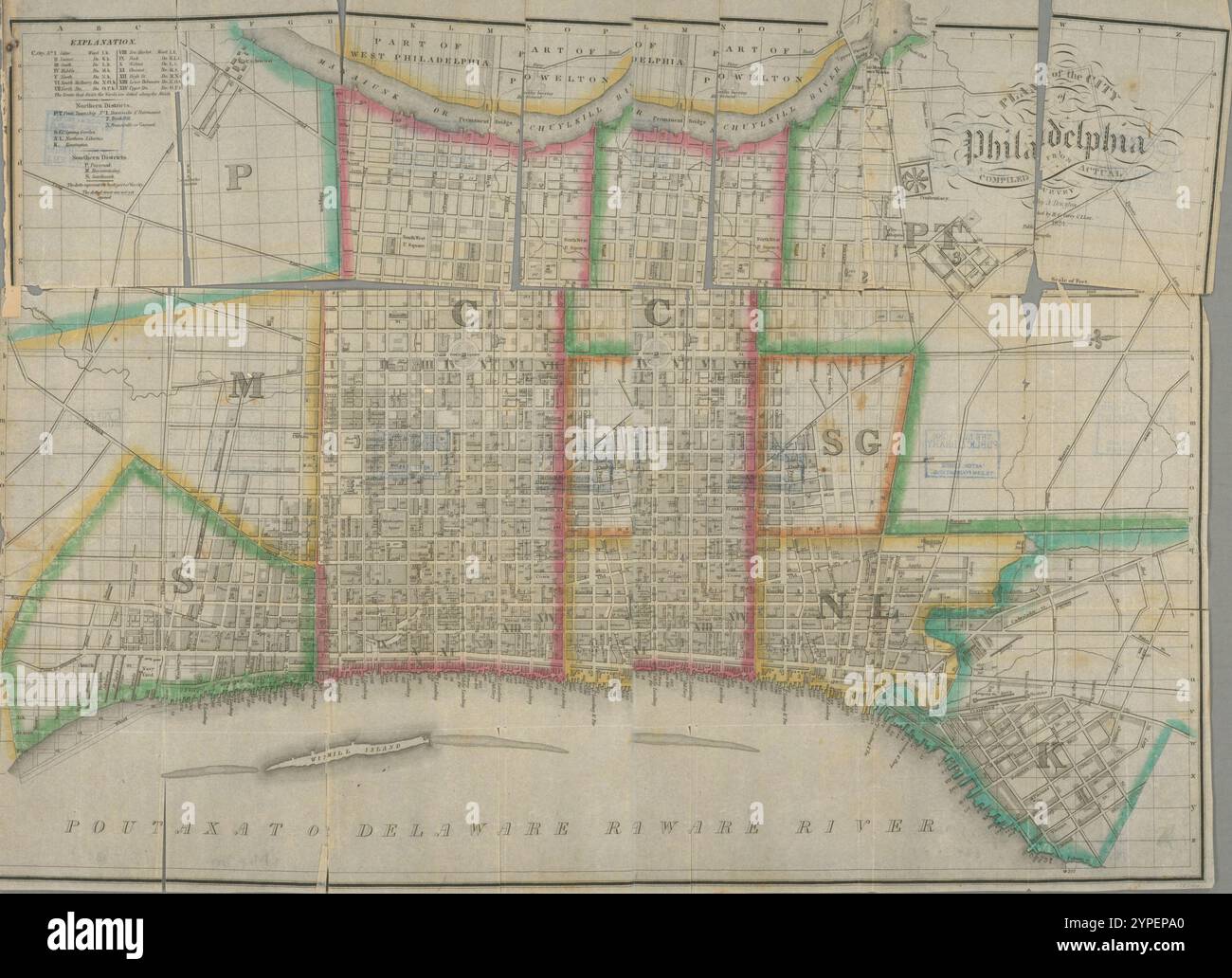 Plan of the city of Philadelphia 1824 by Drayton, Joseph Stock Photo ...