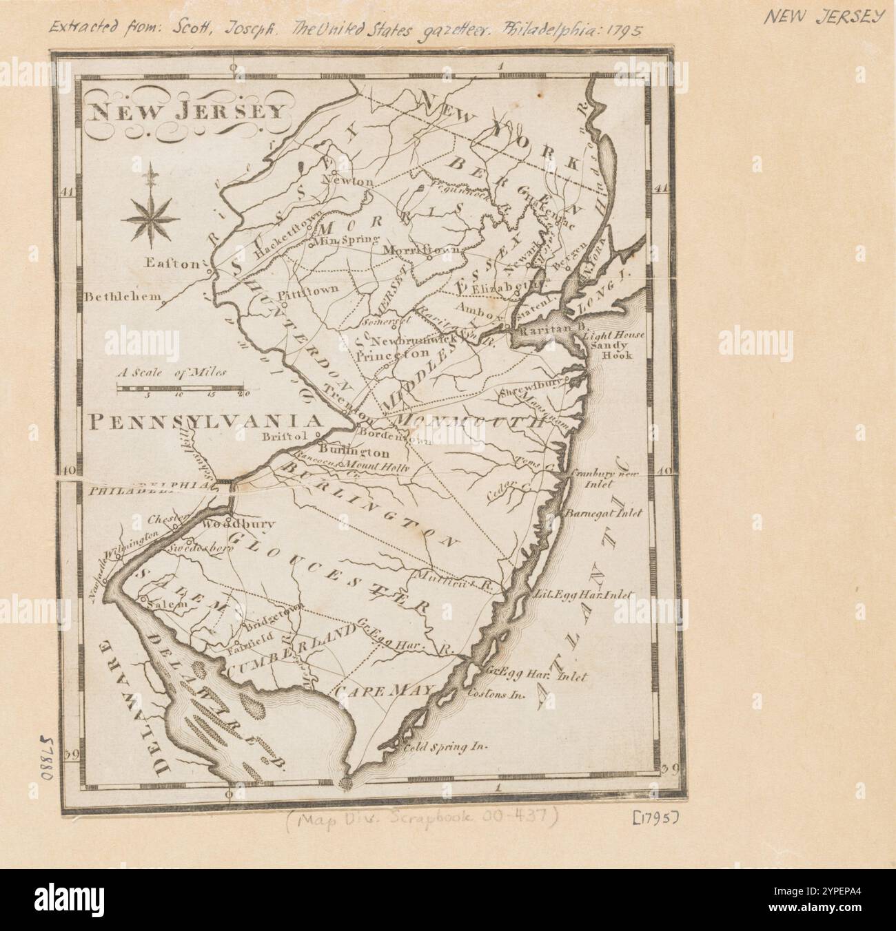 New Jersey. 1795 by Scott, Joseph Stock Photo - Alamy
