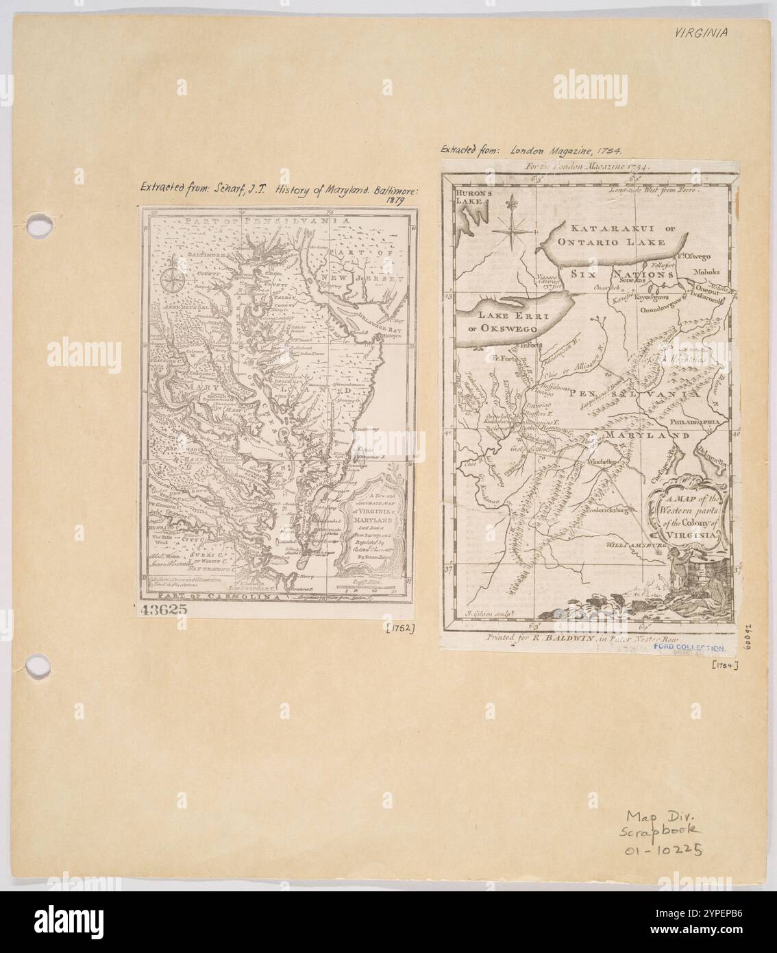 Map of the western parts of the colony of Virginia 1754 by Gibson, J ...