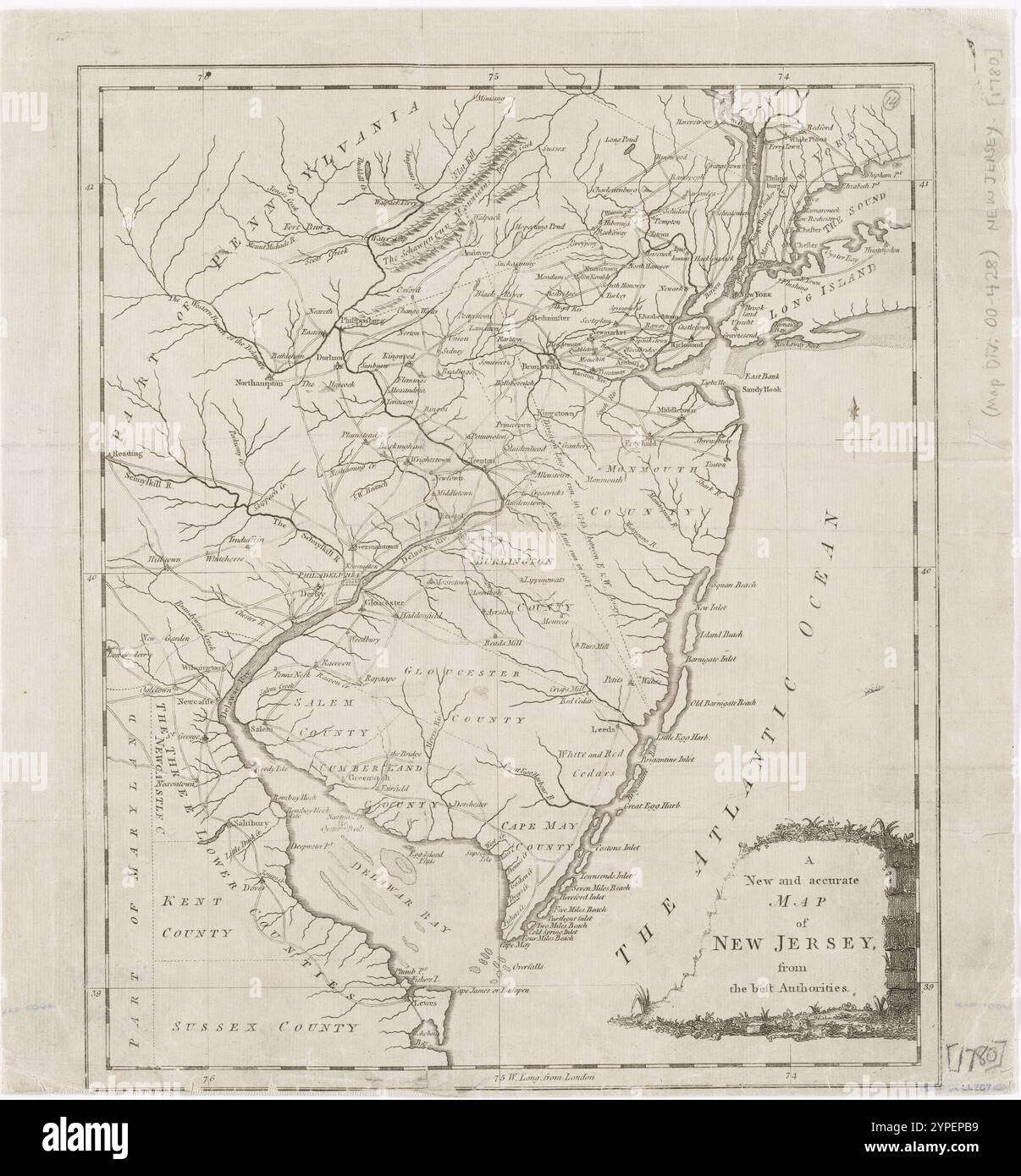 A New and accurate map of New Jersey : from the best authorities. 1780 ...