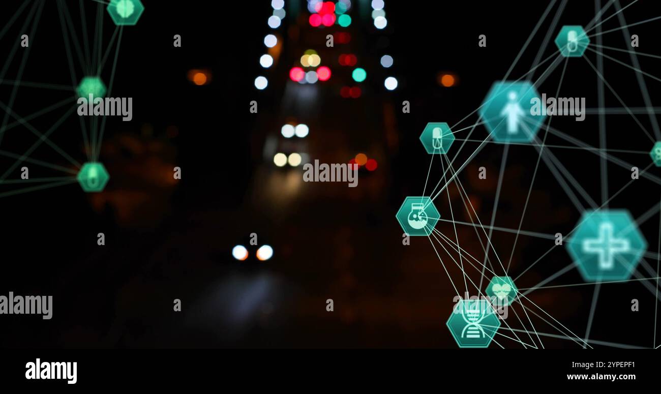 Aerial smart city network connections hi-res stock photography and ...