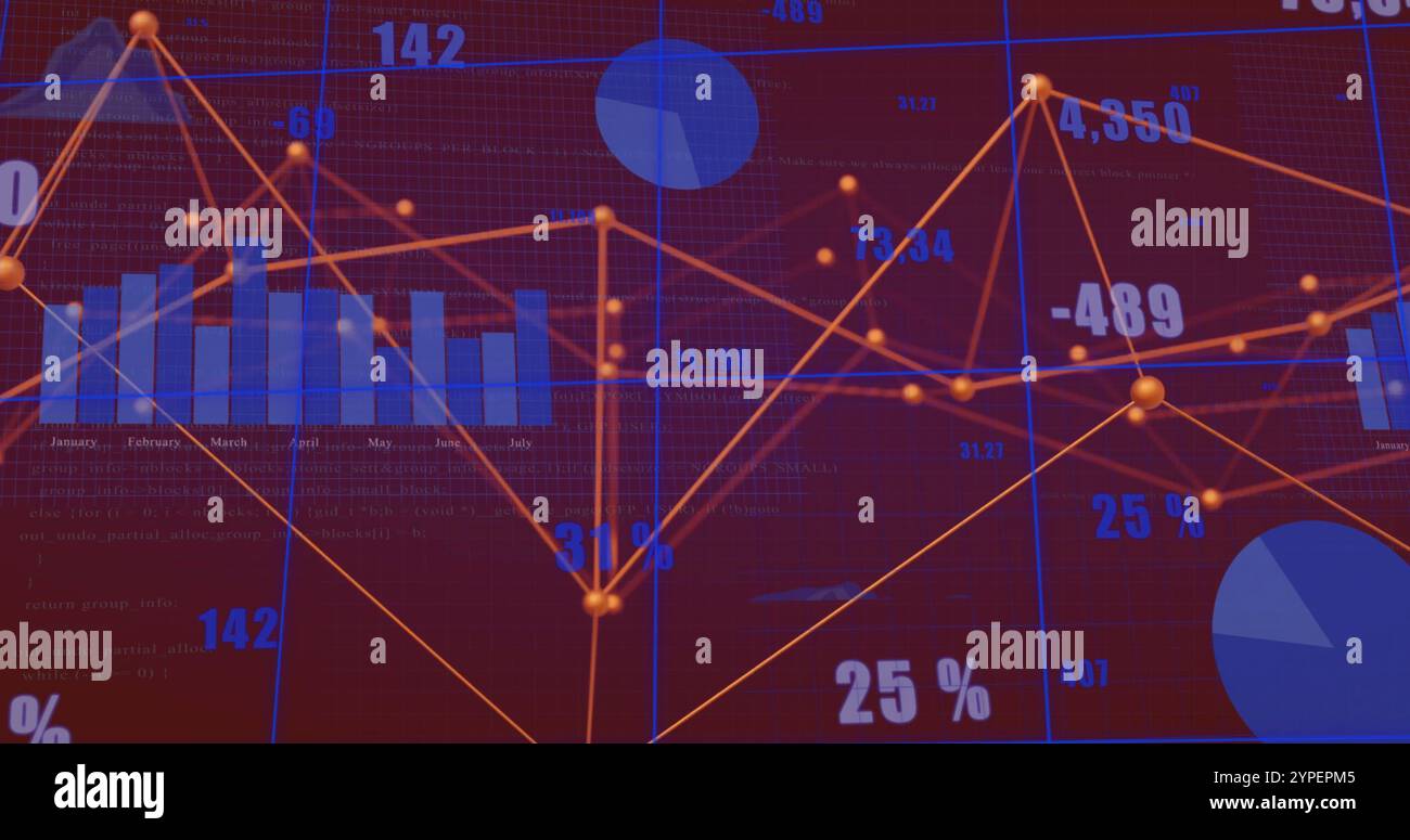 Graphs and charts image over financial data and statistics Stock Photo ...