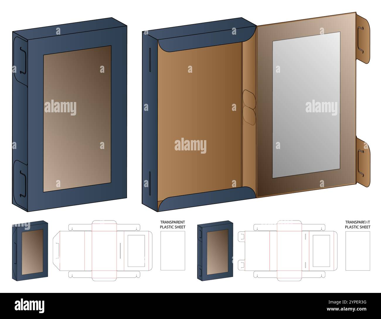 Box packaging die cut template design. 3d mock-up Stock Vector Image ...