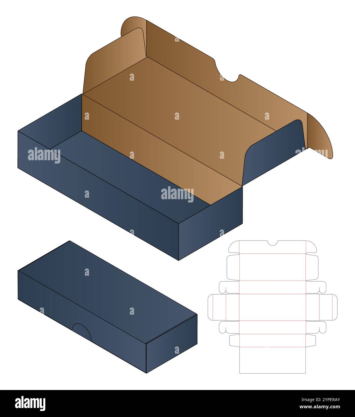 Box packaging die cut template design. 3d mock-up Stock Vector Image ...