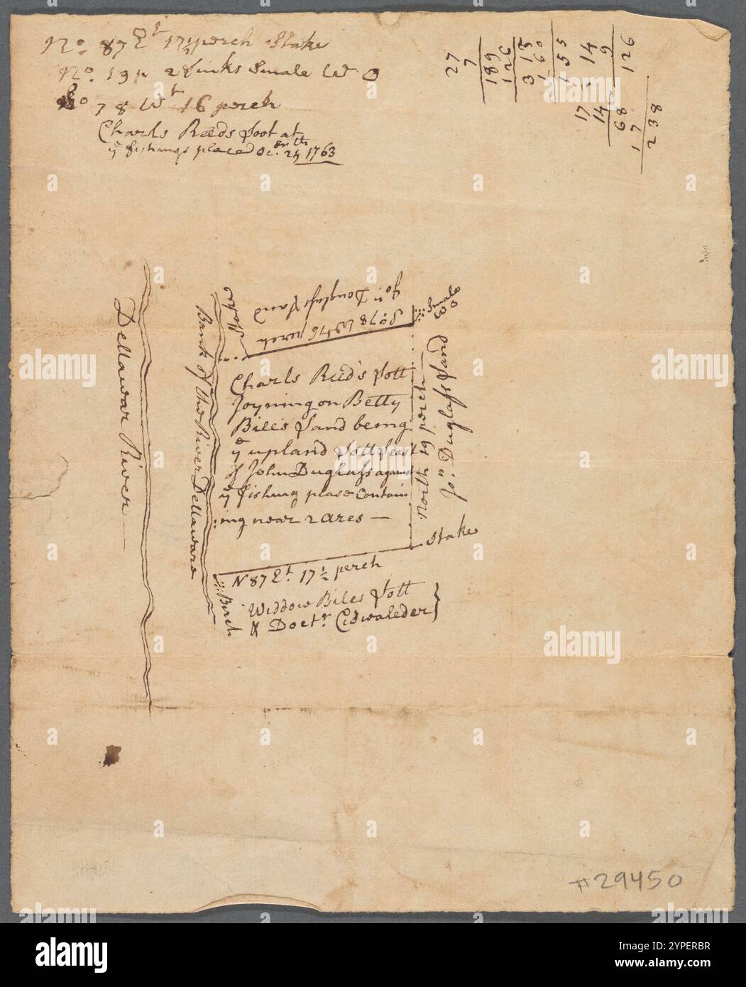 Charls Reed's survey & draught of his bank lott at the fishing place ...