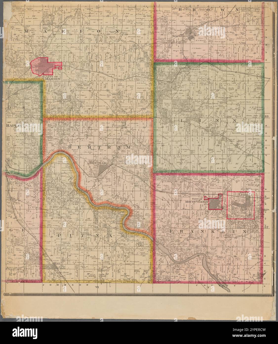 Linn county map hi-res stock photography and images - Alamy