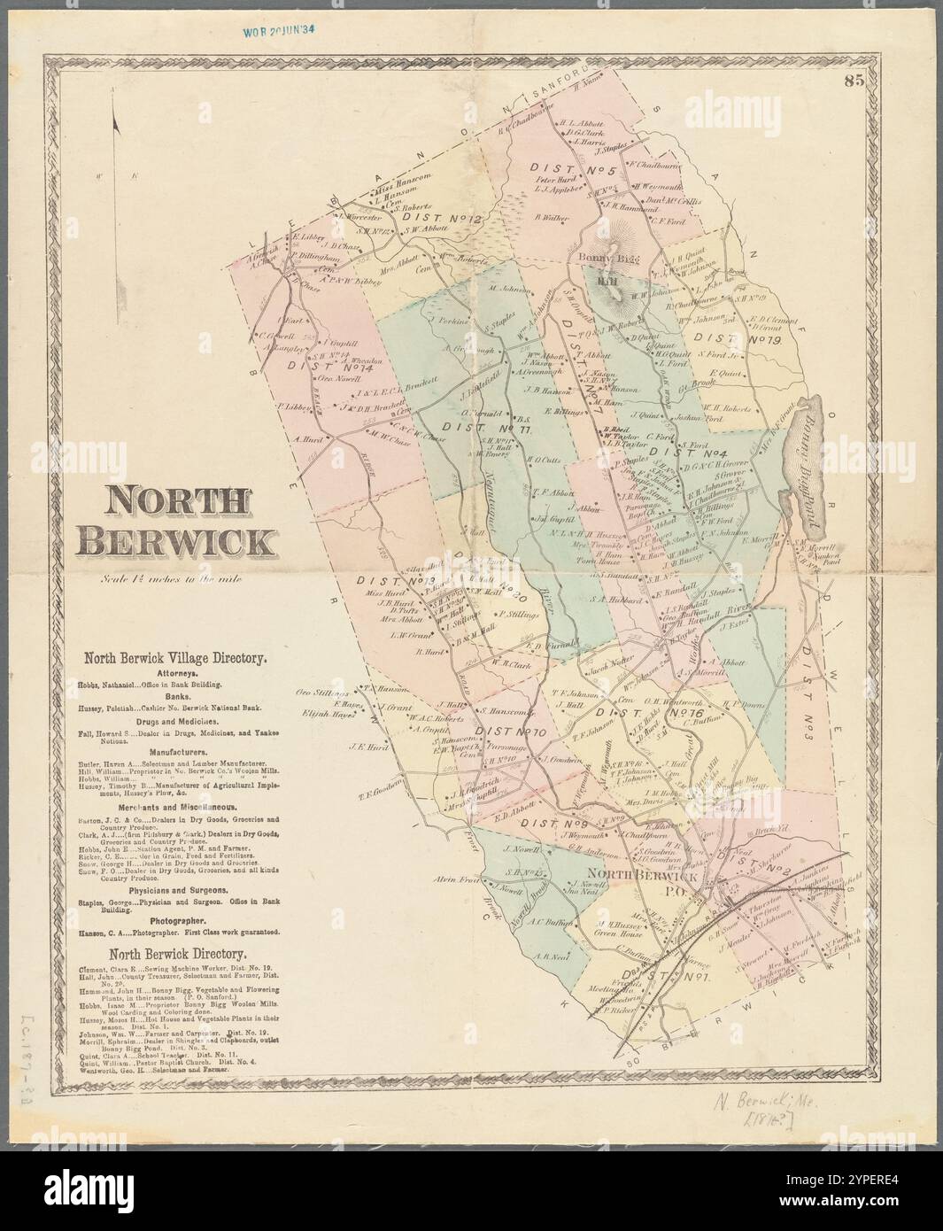 Map of berwick hi-res stock photography and images - Alamy