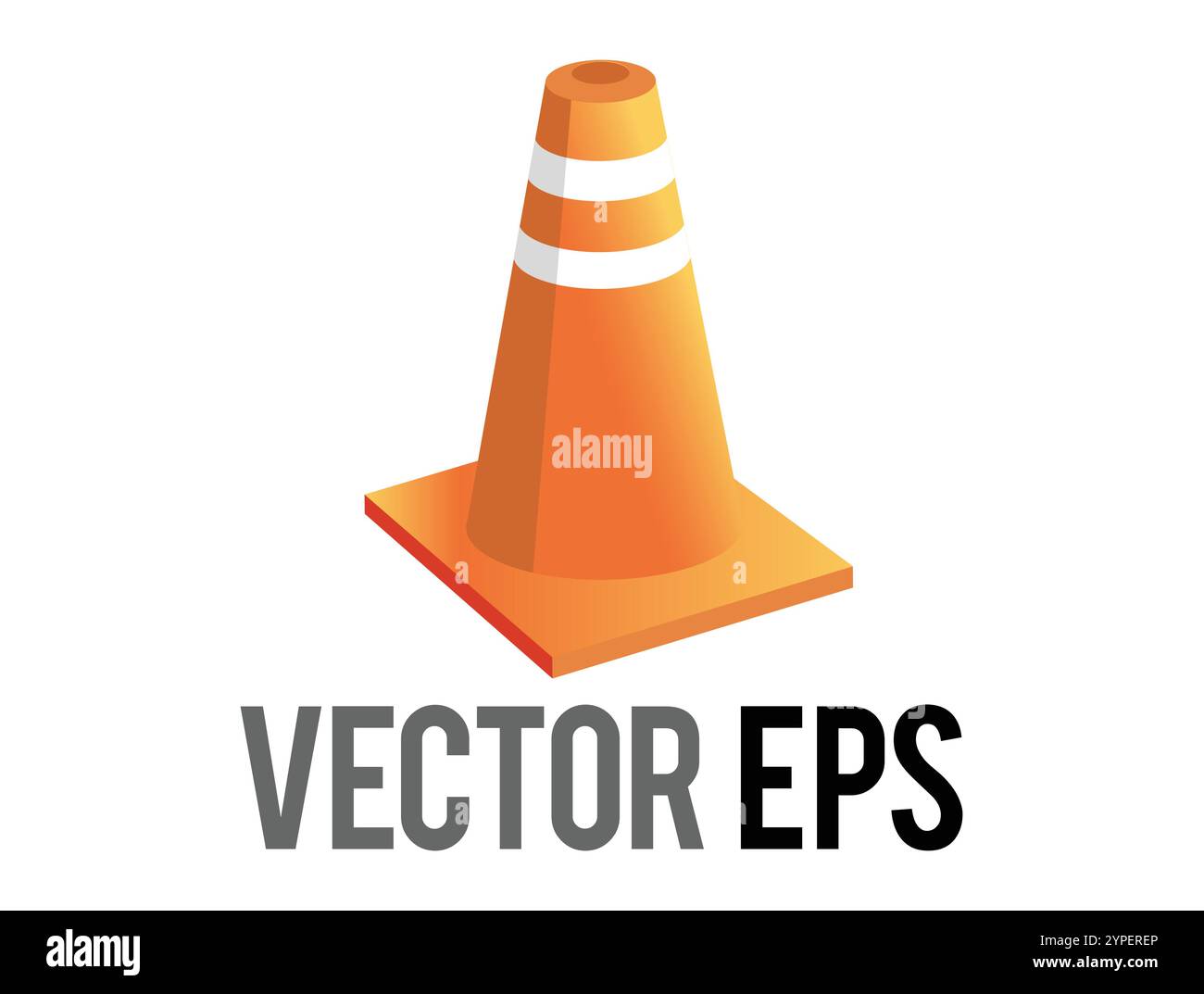 The isolated gradient orange plastic protective and safety signal ...