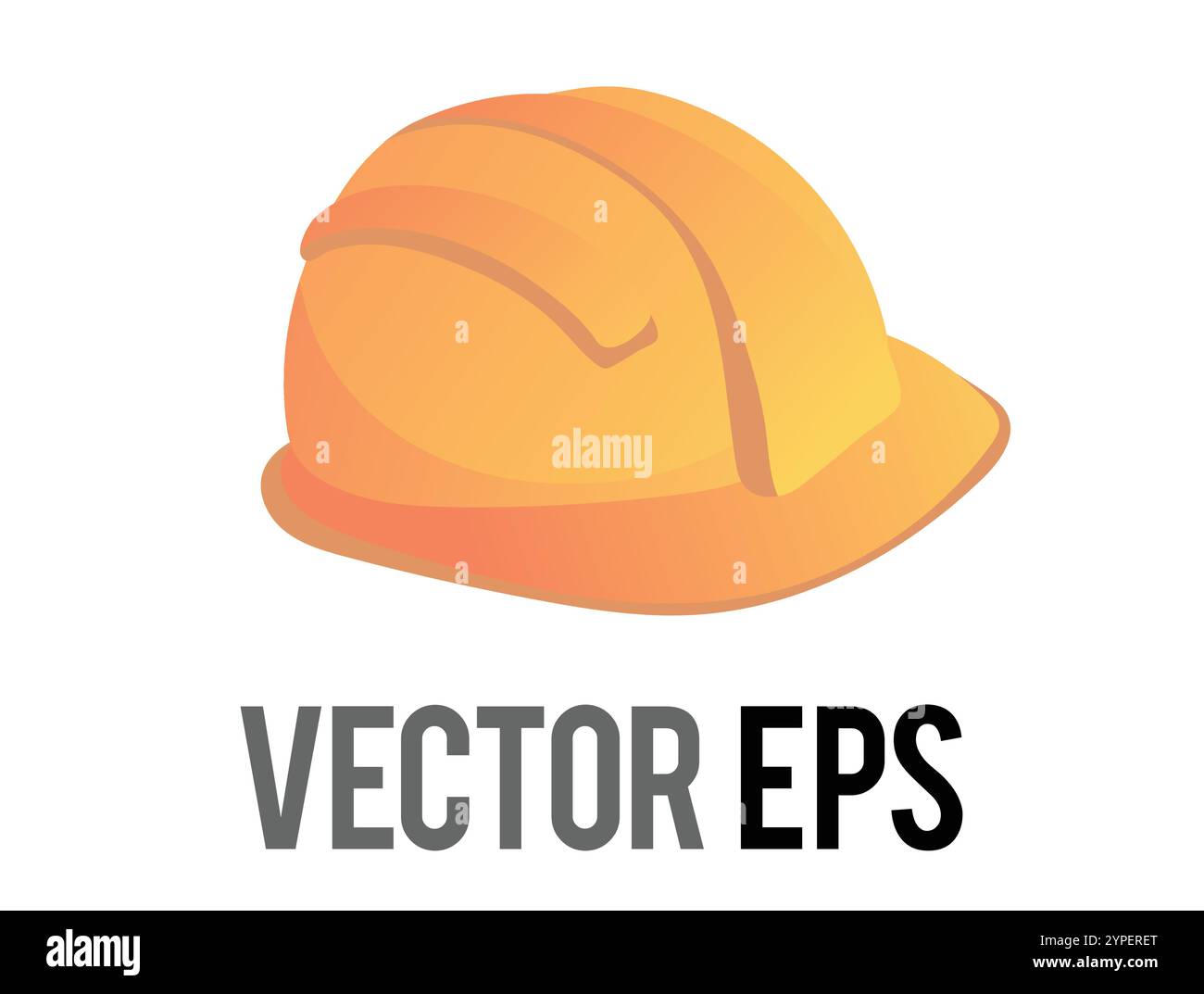 The isolated gradient yellow protective engineering worker helmet in ...