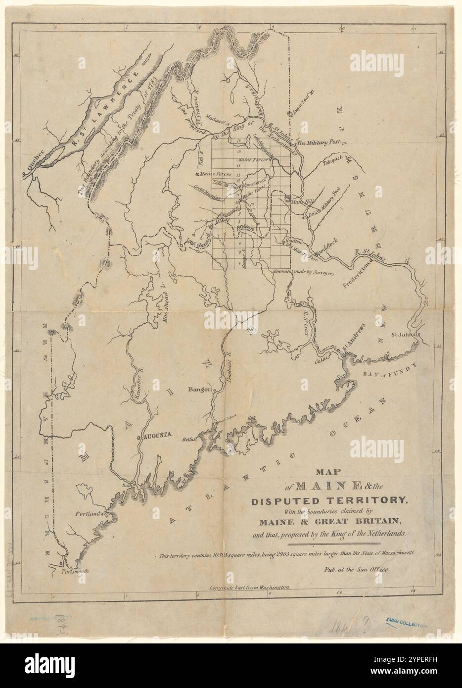 Map of Maine & the disputed territory: with the boundaries claimed by ...