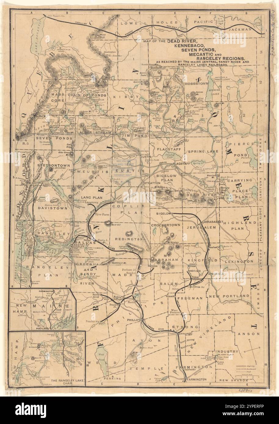 Map of the Dead River, Kennebago, Seven Ponds, Megantic and Rangeley ...