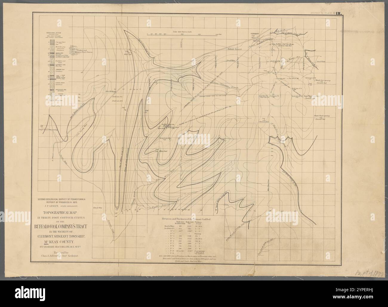 Topographical map in thirty-foot contour curves of the Buffalo Coal ...