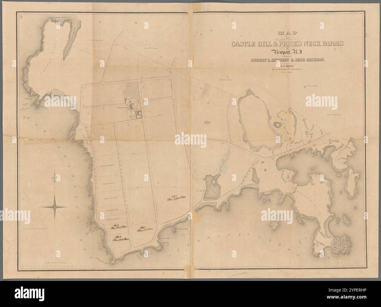 Map of Castle Hill & Price's Neck Farms in Newport, R.I.: belonging to ...