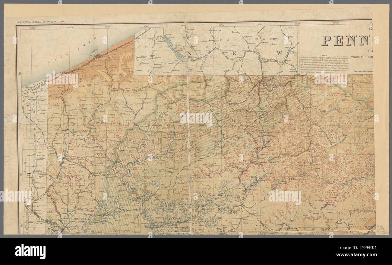 Geological map of Pennsylvania 1893 by Smith, A. D. W Stock Photo - Alamy