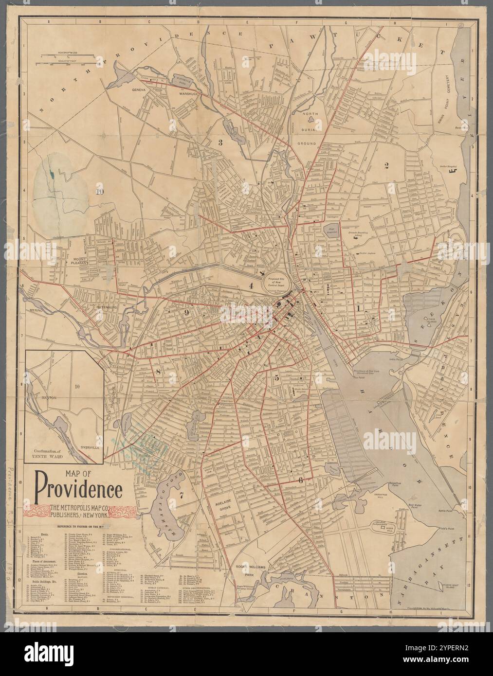 Map of Providence 1890 Stock Photo - Alamy