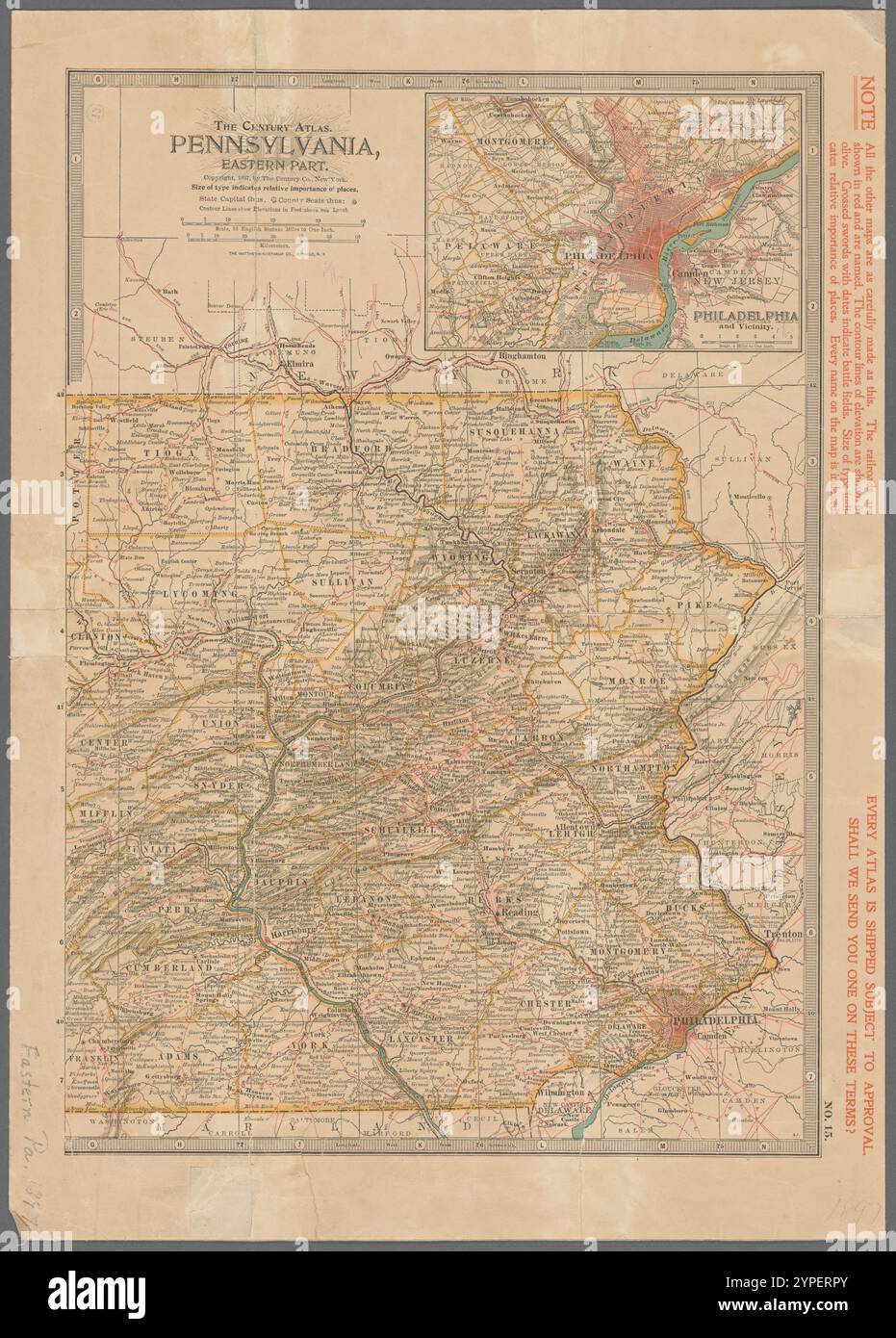 Pennsylvania : eastern part 1897 Stock Photo - Alamy