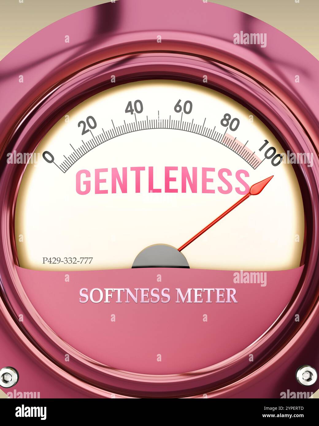 Gentleness and Softness Meter that is hitting a full scale, showing a ...