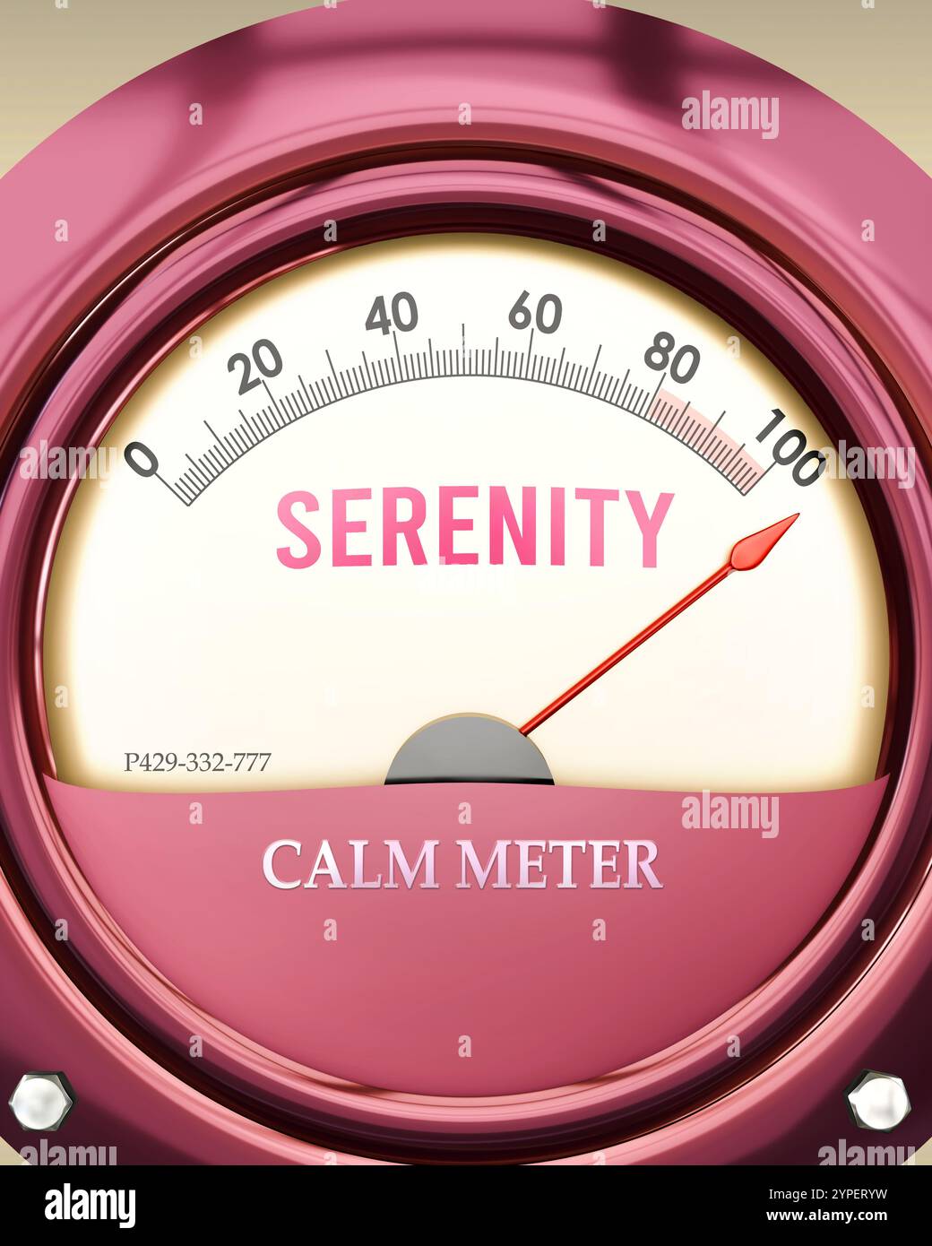 Calm and serenity meter that is hitting a full scale hi-res stock ...