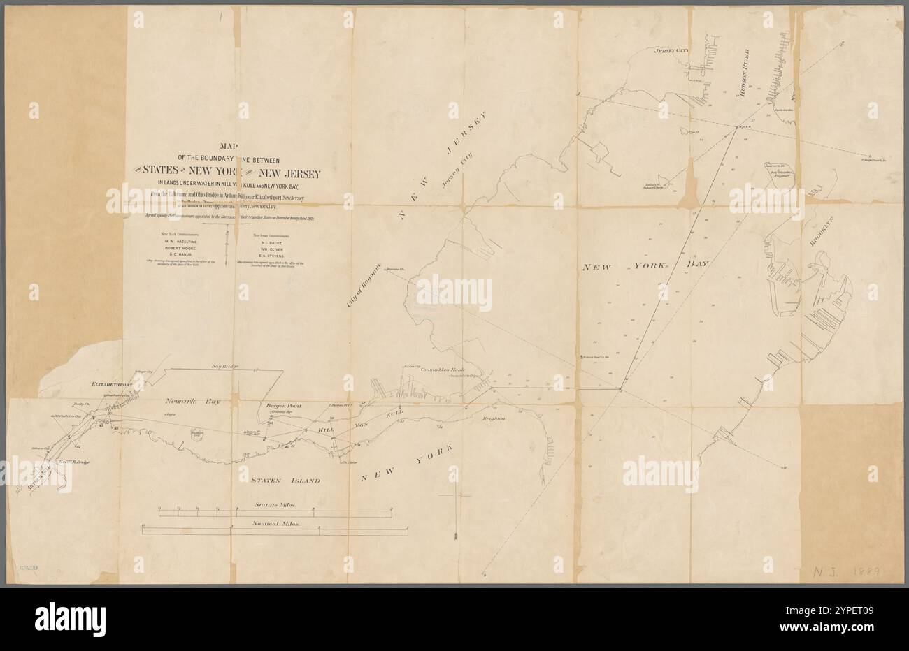 Map of the boundary line between the states of New York and New Jersey ...