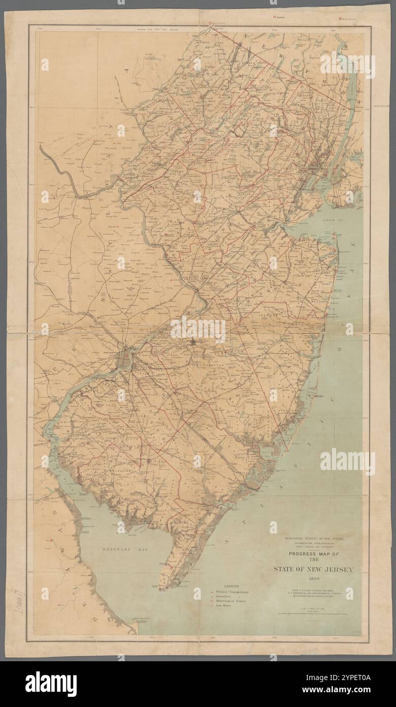 Progress map of the state of New Jersey, 1880 1880 by Cook, George ...