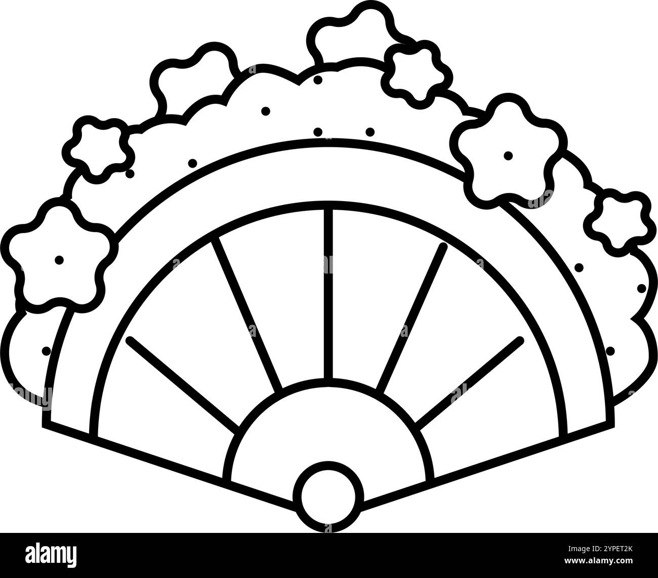 fan bouquet flower line icon vector illustration Stock Vector Image ...